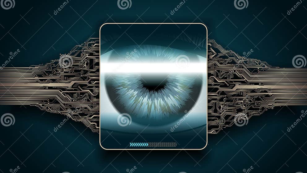 The Scanning System of the Retina, Biometric Security Devices Stock ...