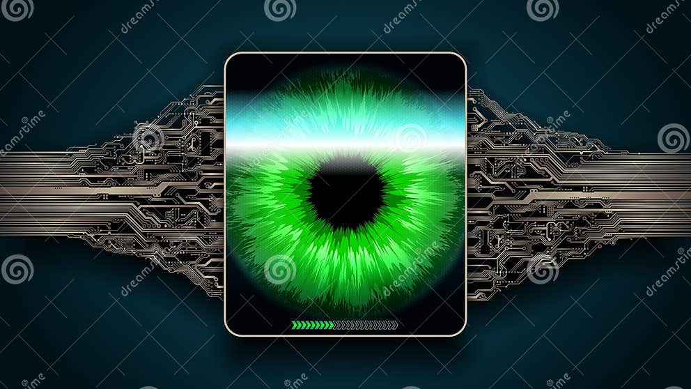The Scanning System of the Retina, Biometric Security Devices Stock ...