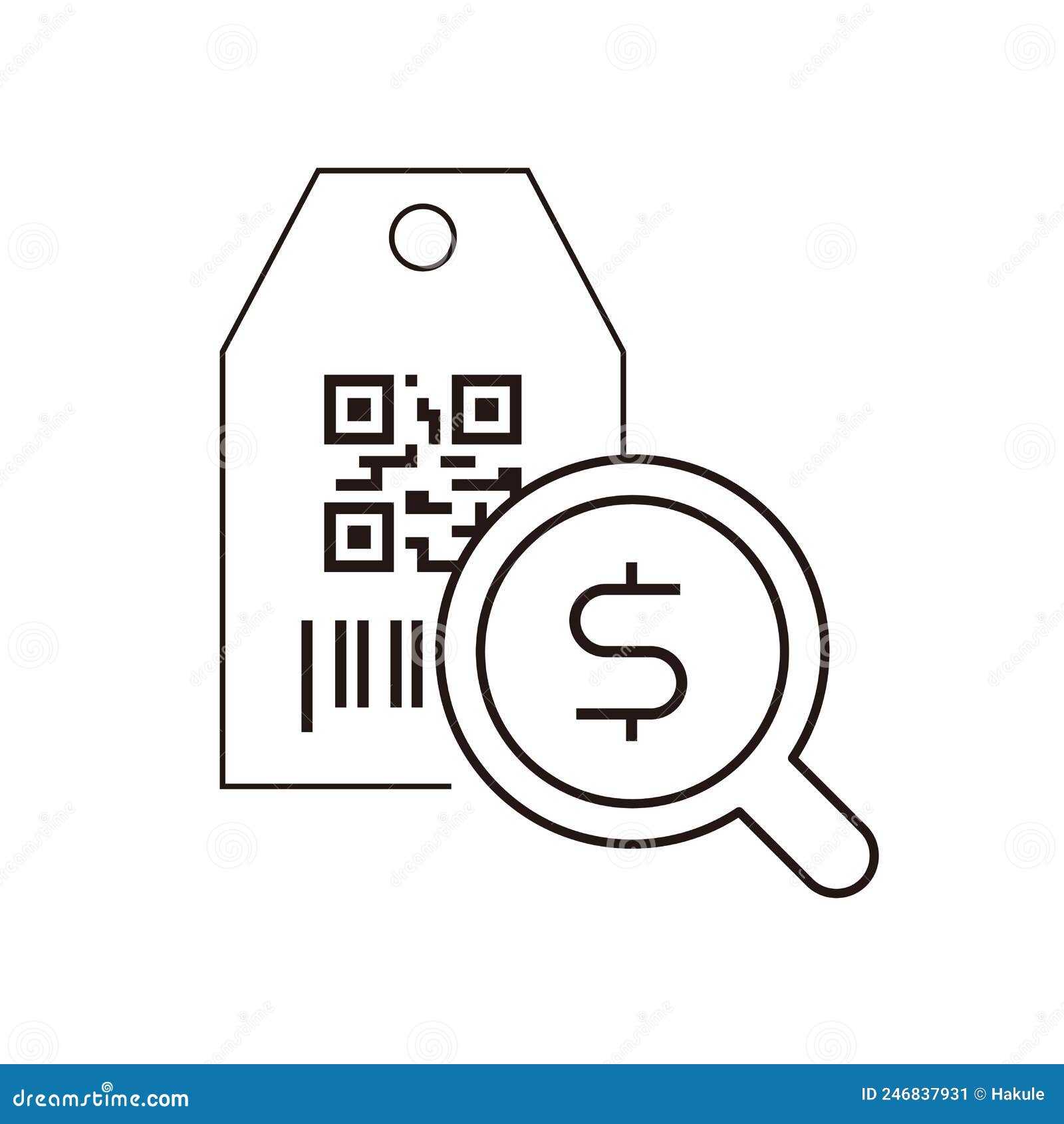 Scanning the Tag To Find the Price, Bar Code and QR Code Scan Line Icon ...