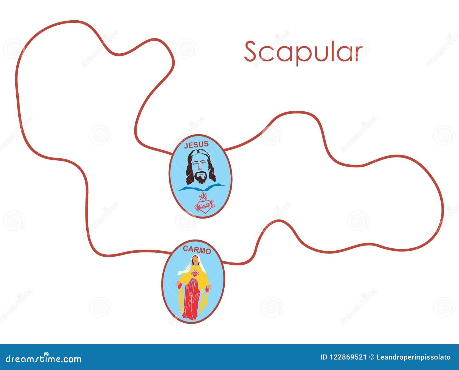 Scapular of Colored String. Christian Symbol. Stock Vector ...