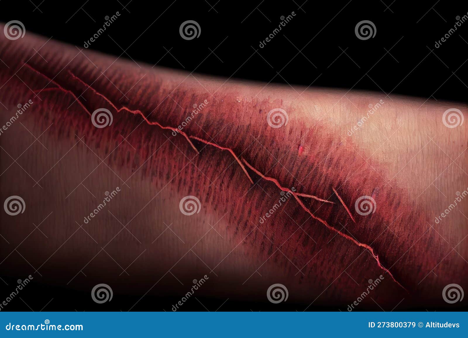 Scar on Arm, with Visible Stitch Marks and Fading Stock Illustration ...
