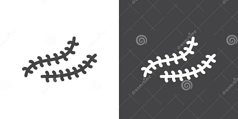 Scar Icon Flat Vector Set Outline Stock Illustration - Illustration of ...