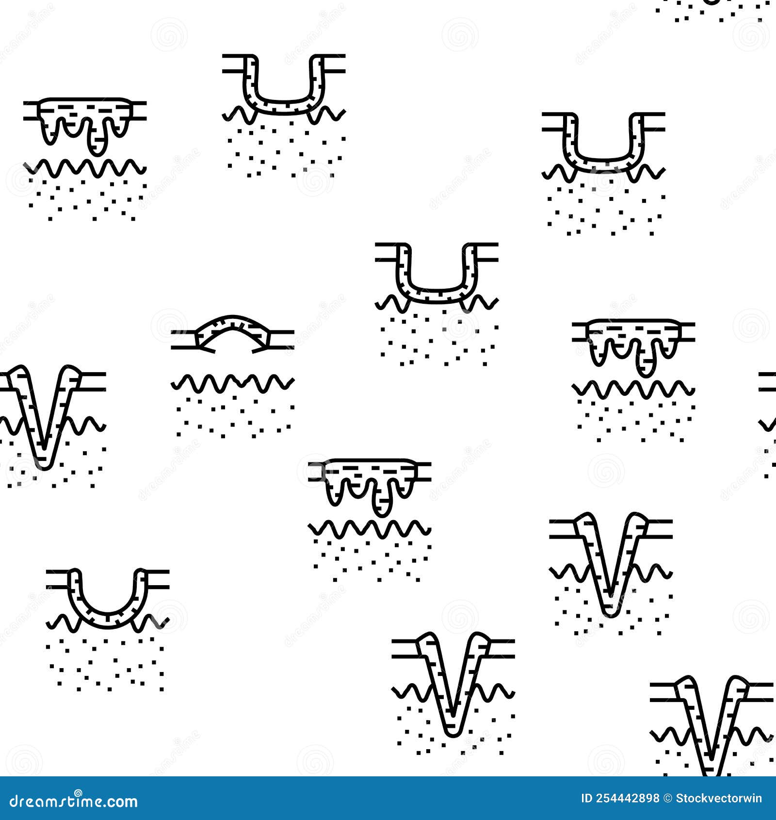 Scar after Trauma or Surgery Vector Seamless Pattern Stock Vector ...