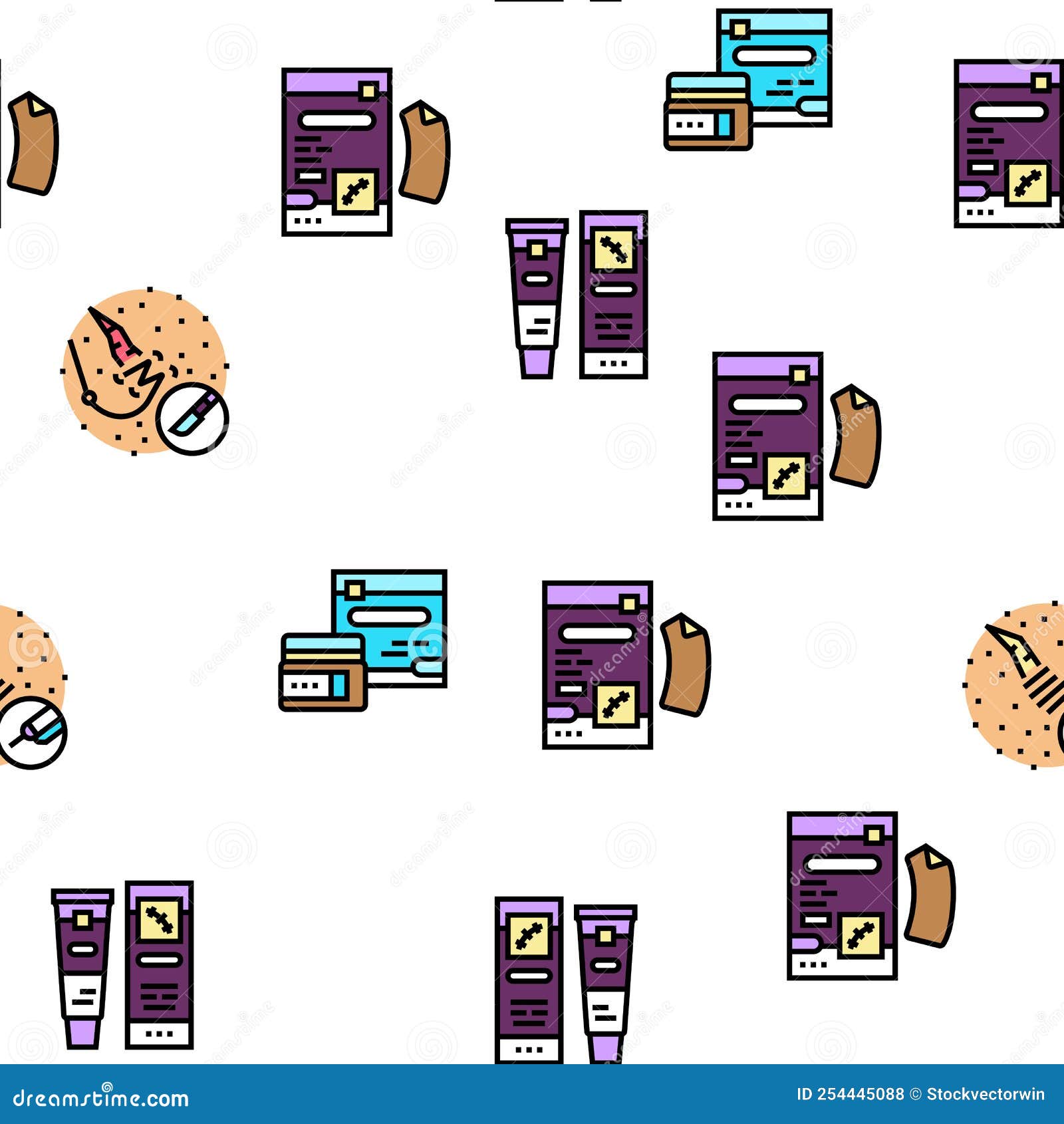 Scar after Trauma or Surgery Vector Seamless Pattern Stock Vector ...