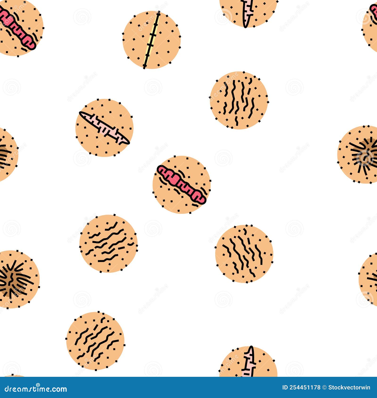 Scar after Trauma or Surgery Vector Seamless Pattern Stock Vector ...