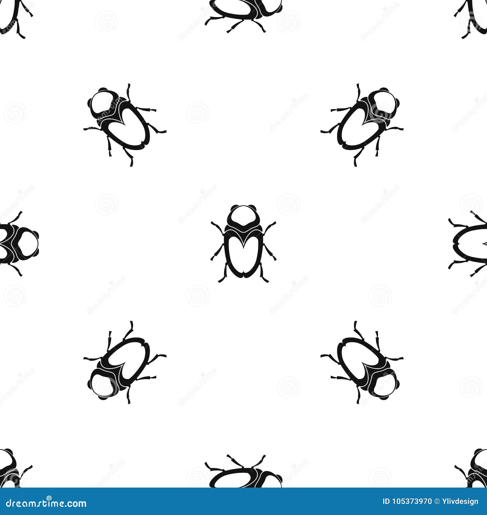 Scarab Beetle Pattern Seamless Black Stock Vector - Illustration of ...