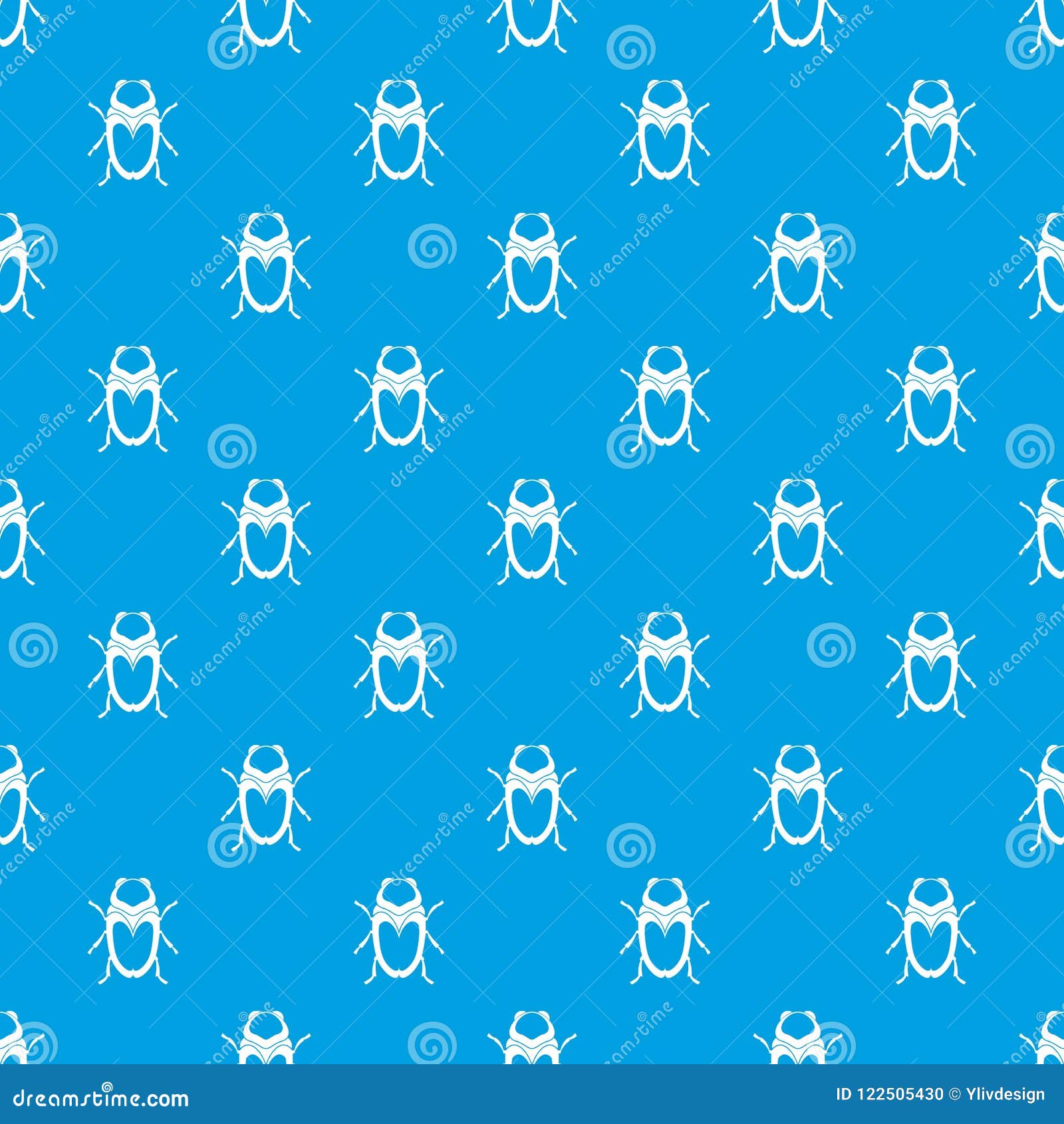 Scarab Beetle Pattern Seamless Blue Stock Vector - Illustration of ...