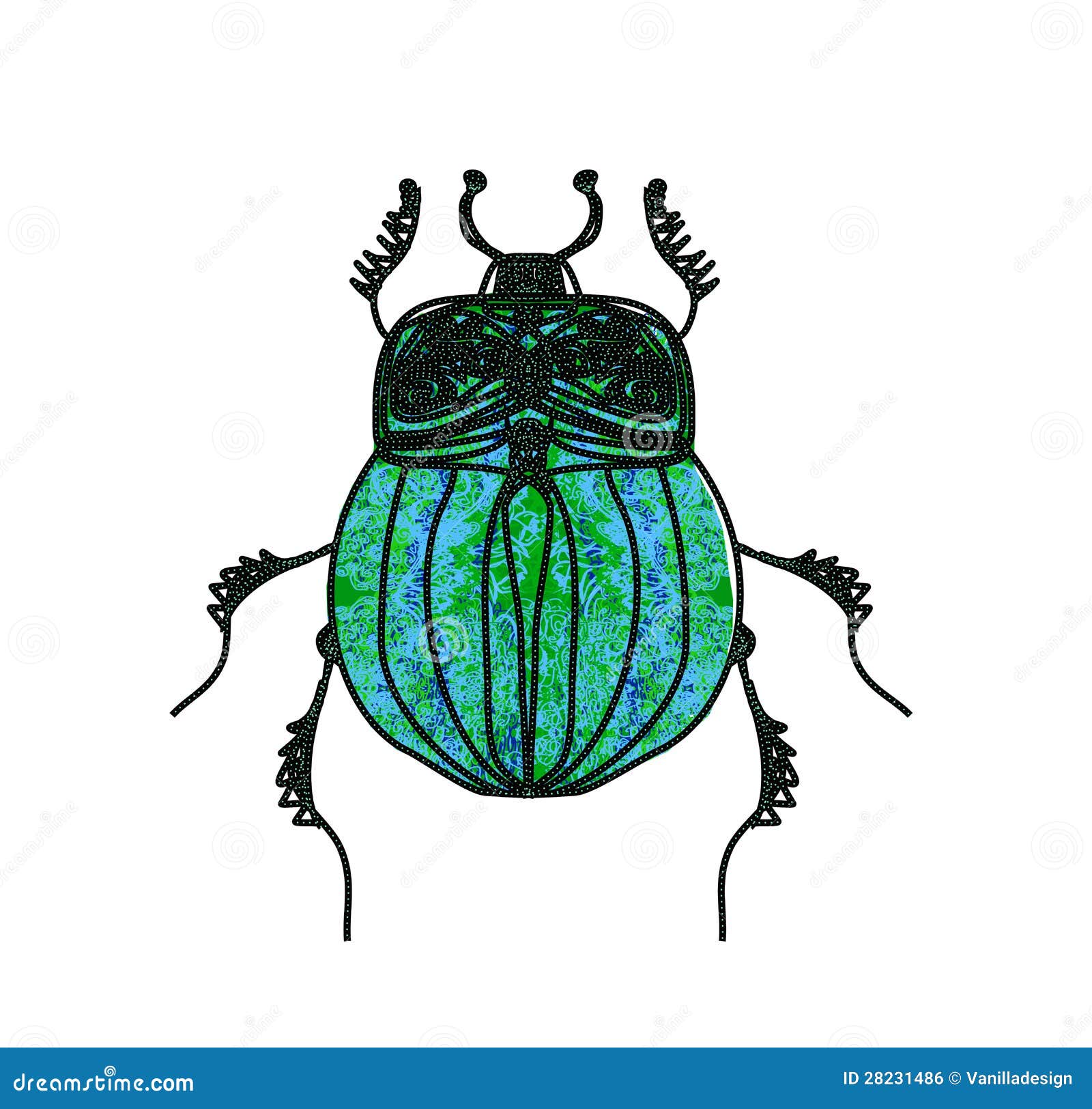 Scarab Beetle Vector stock vector. Illustration of scarab - 28231486