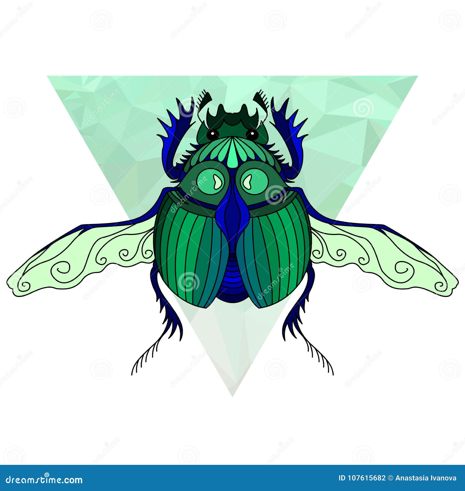Scarab Bug, Egyptian Symbol Stock Illustration - Illustration of beetle ...