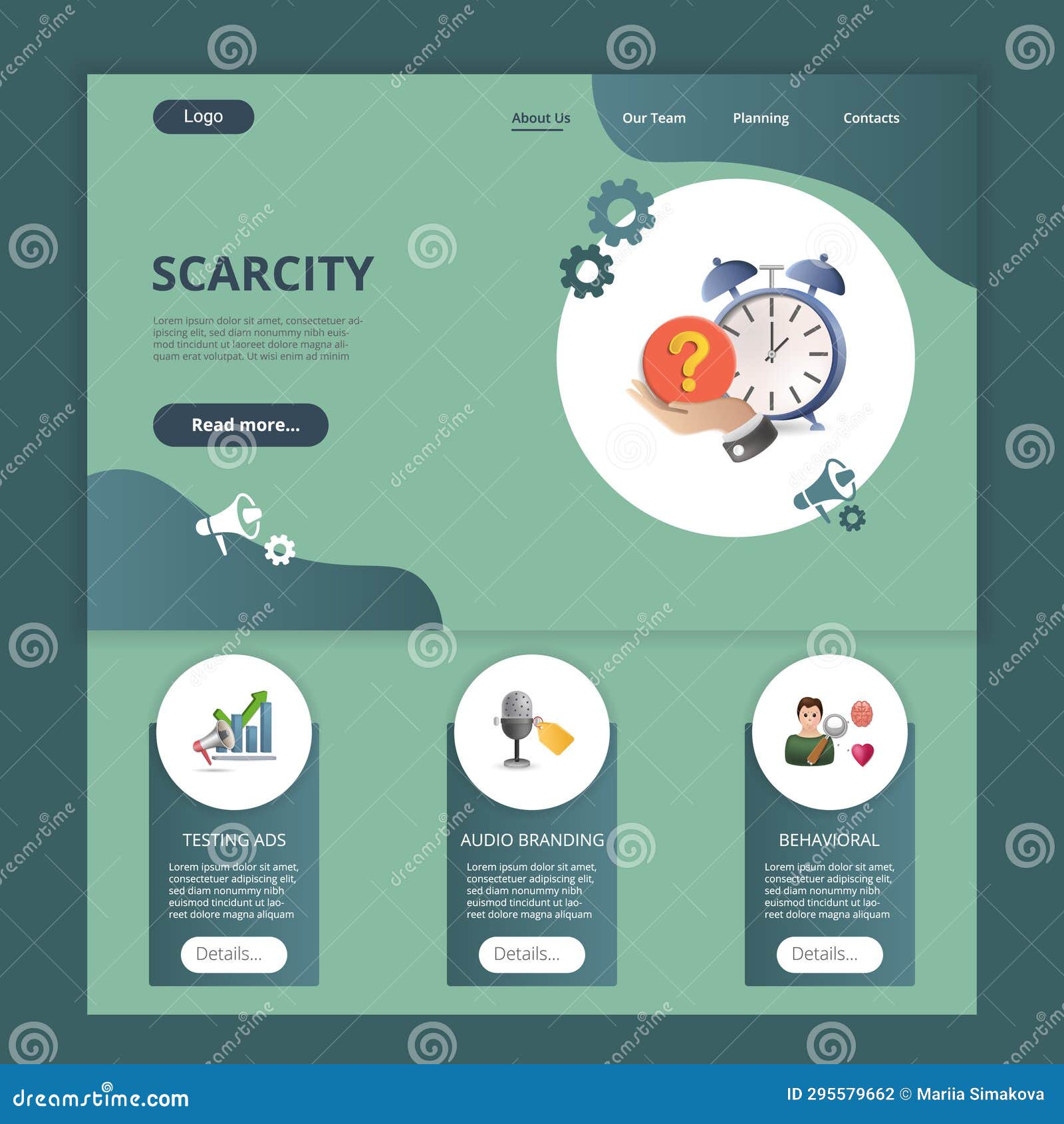 Scarcity Flat Landing Page Website Template. Testing Ads, Audio ...