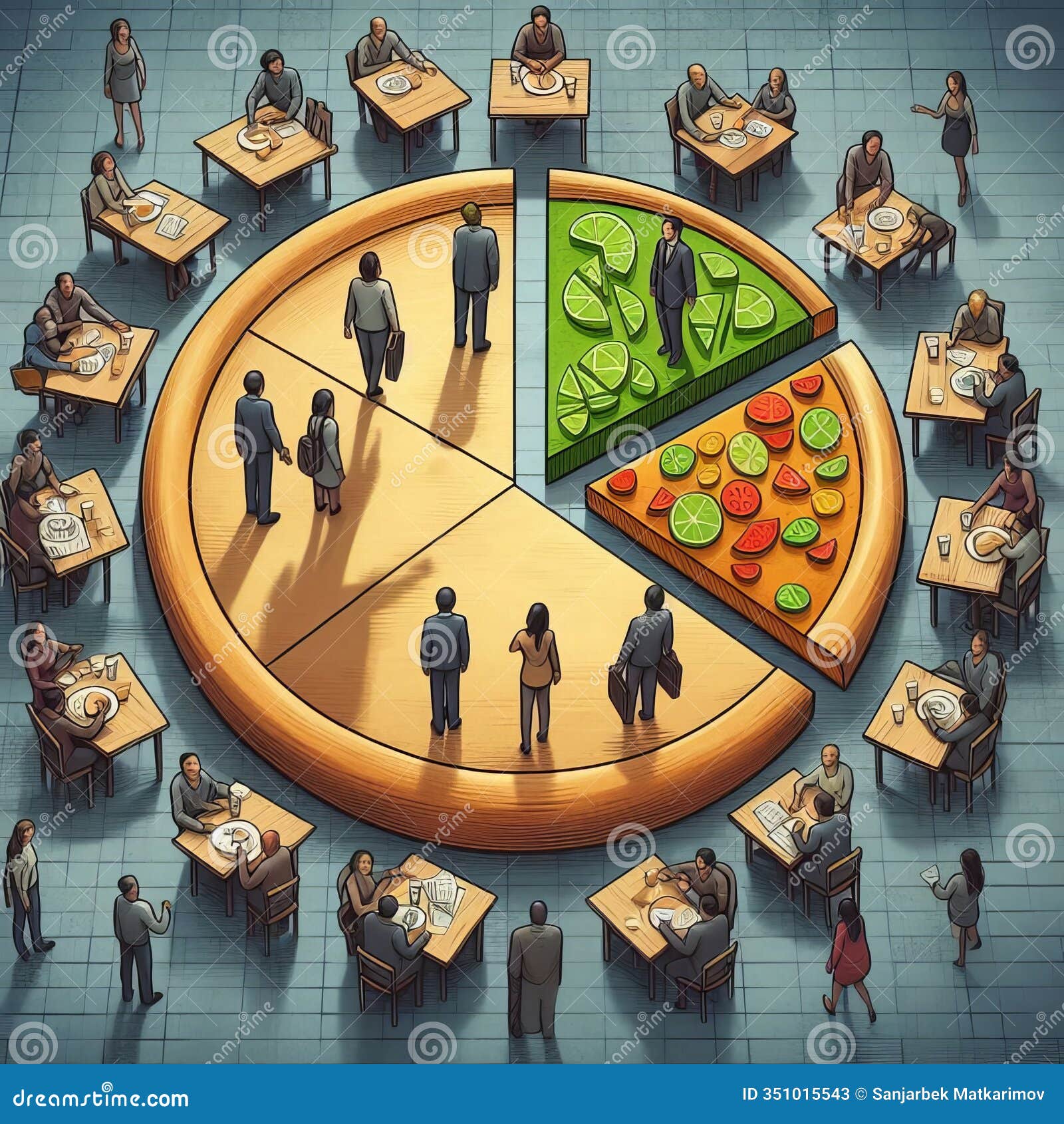 Scarcity an Illustration of a Limited Resource E G a Pie Being D Stock ...