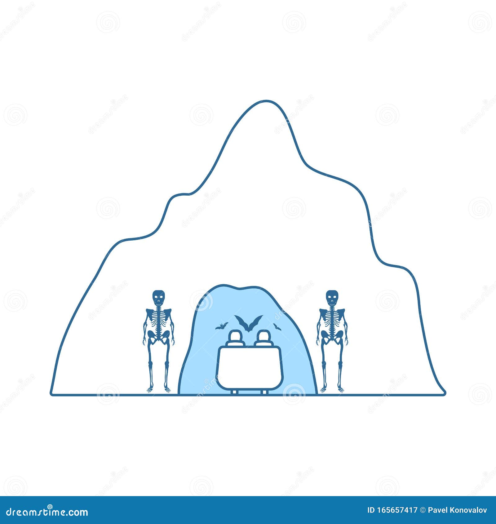 Cave Icon In Outline Style Isolated On White Background. Stone Age ...