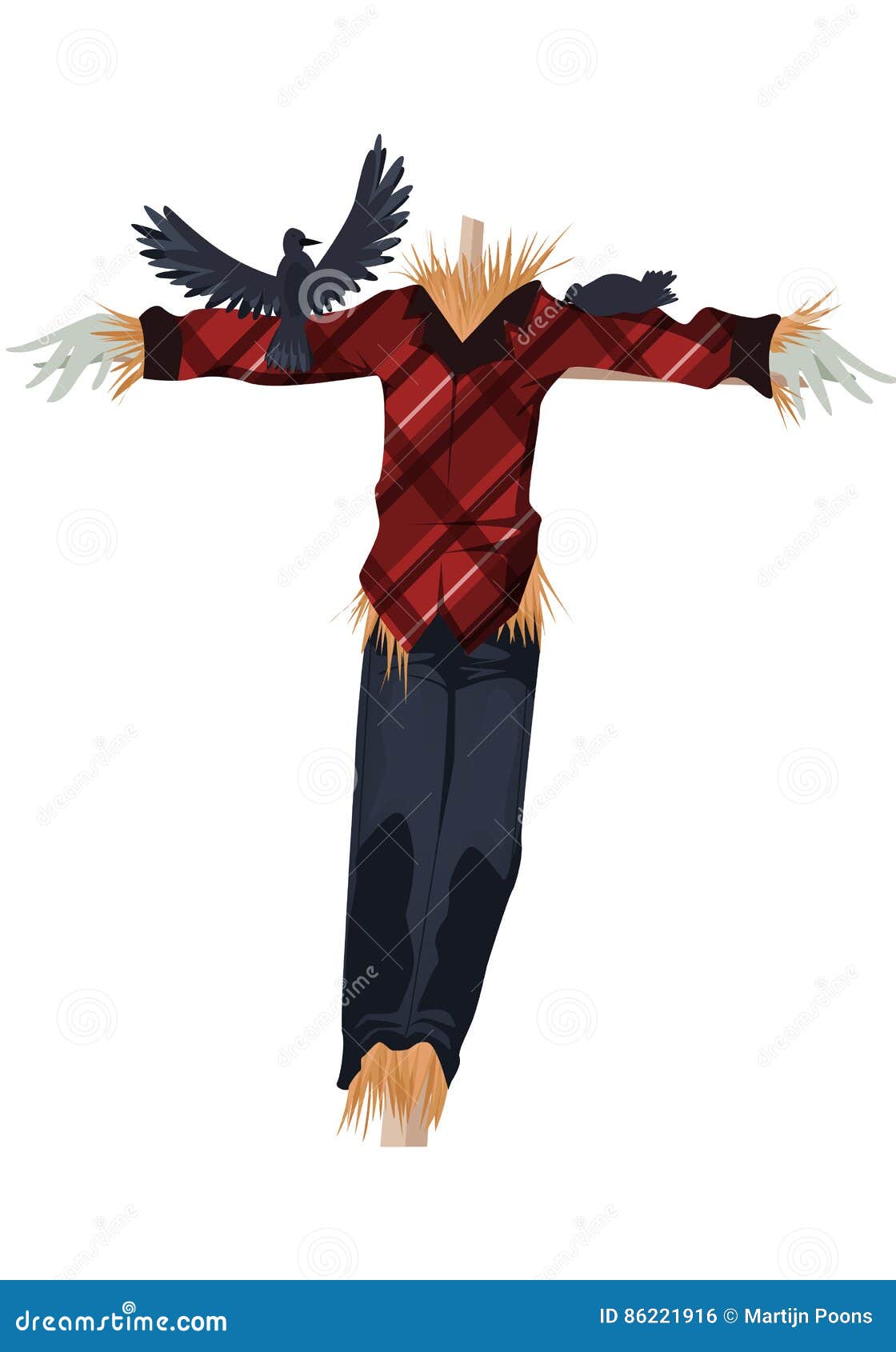 Scare crow stock vector. Illustration of strawman, cartoon - 86221916