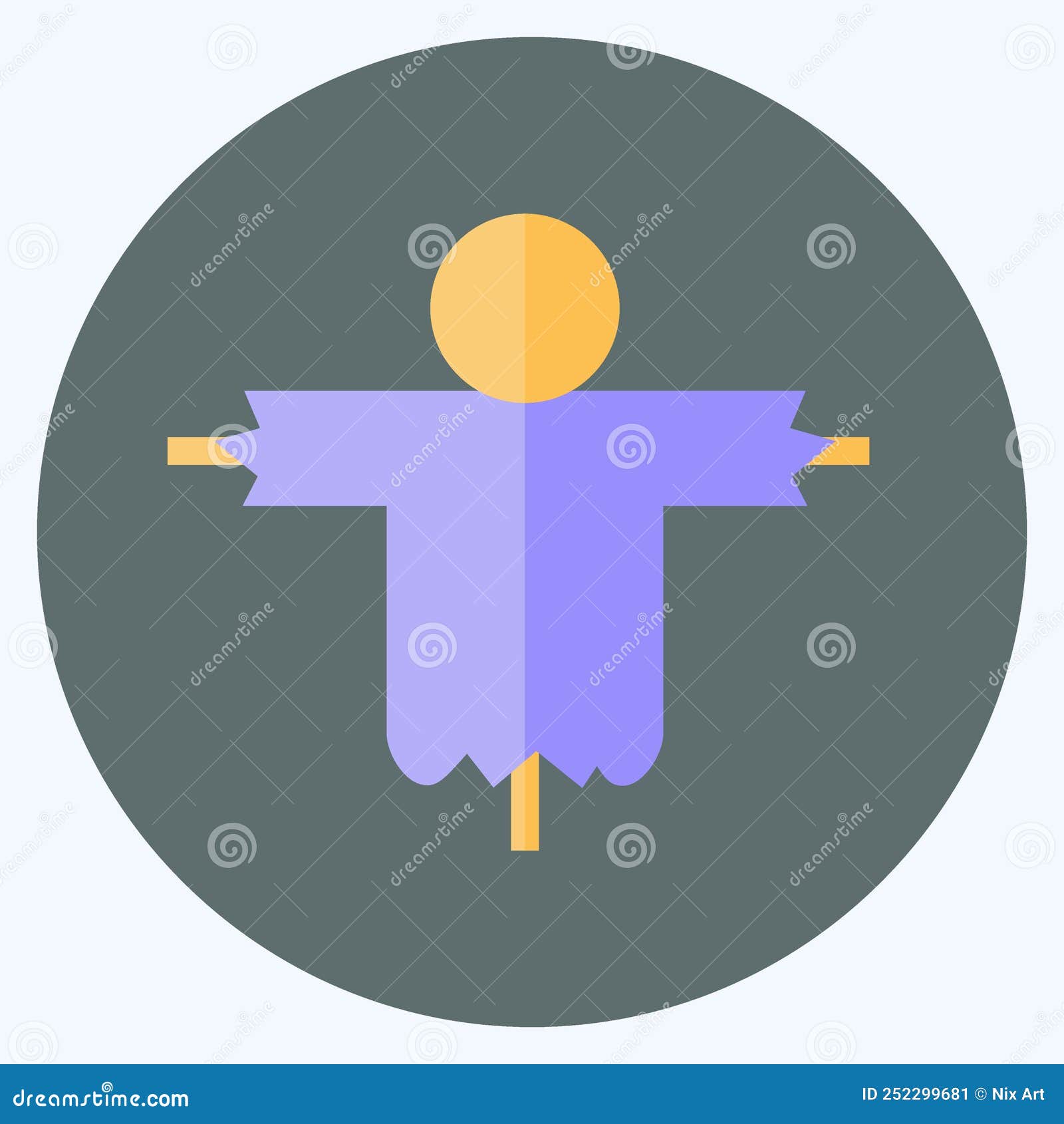 Scare Crow Icon in Trendy Flat Style Isolated on Soft Blue Background ...