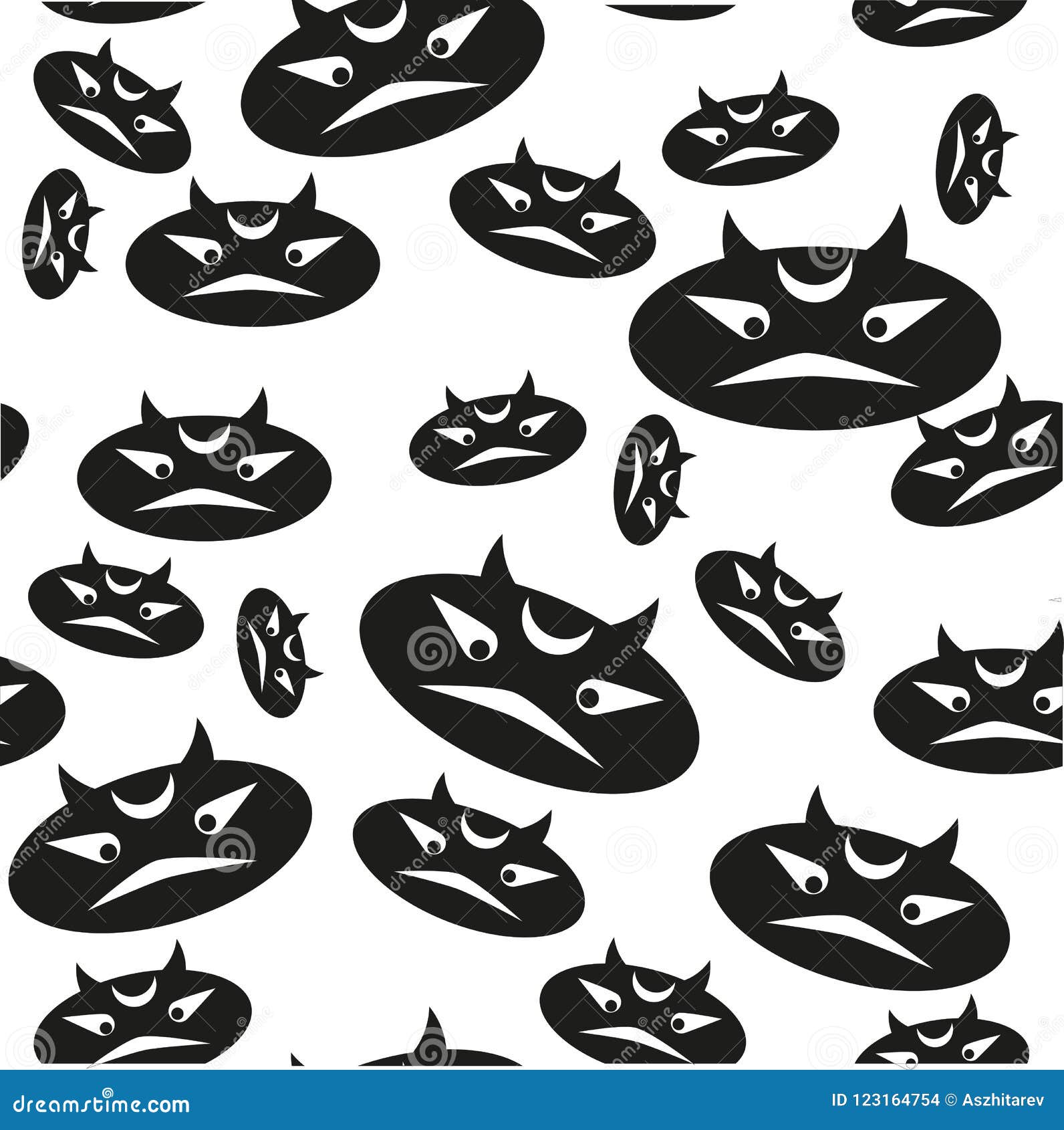 Scare Faces Seamless Pattern Stock Vector - Illustration of isolated ...
