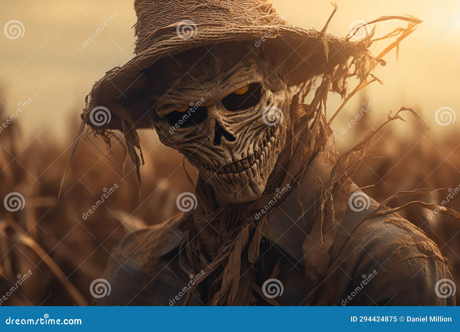 Scarecrow Halloween Background Stock Illustration - Illustration of ...