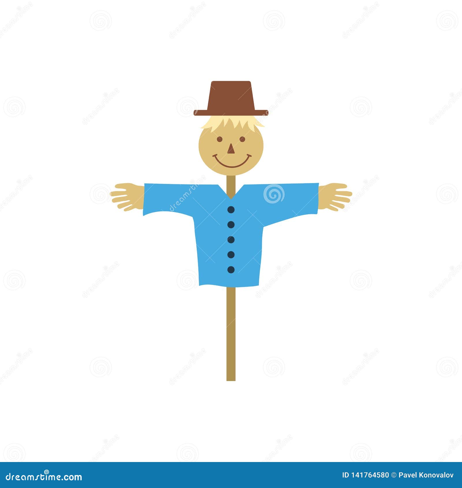 Scarecrow icon stock vector. Illustration of cartoon - 141764580