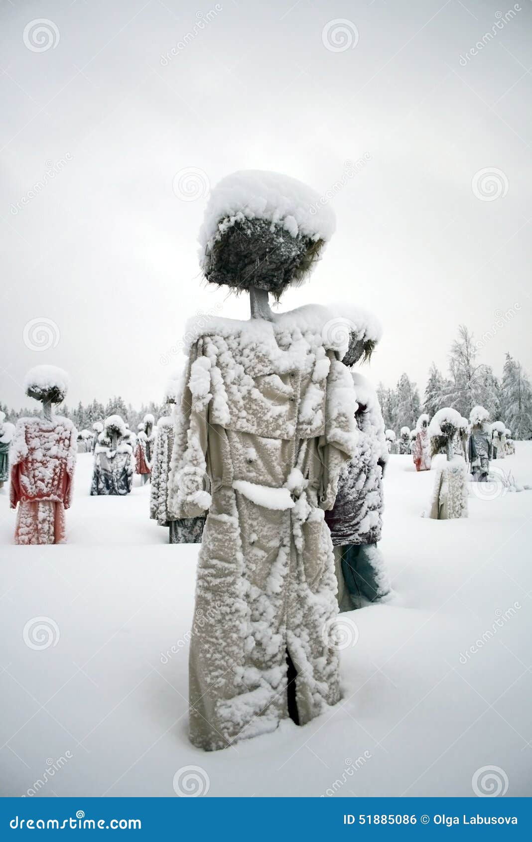 Scarecrow in the Snow in Winter Stock Photo - Image of scenics, snow ...