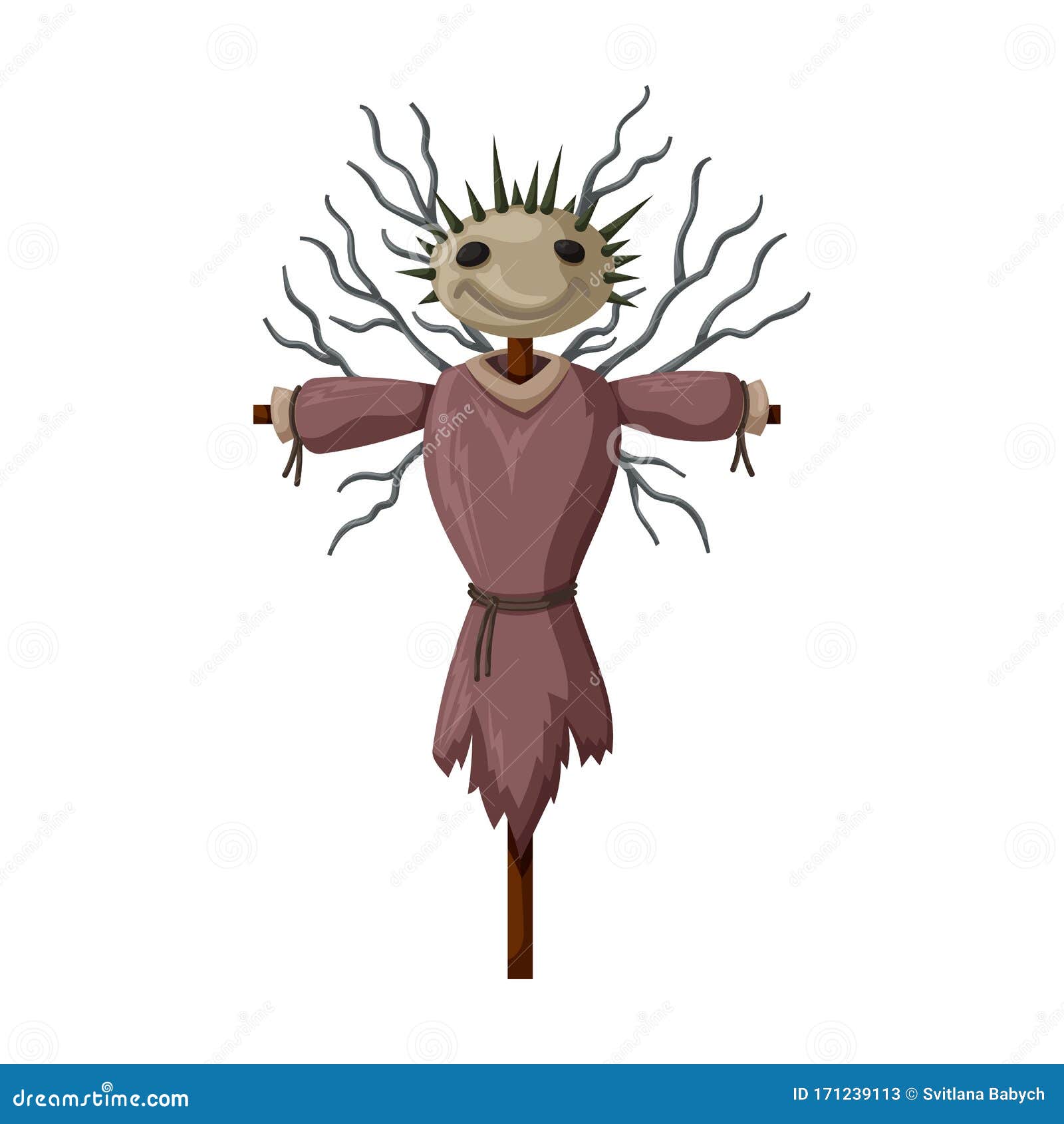 Scarecrow Vector Icon.Cartoon Vector Icon Isolated on White Background ...