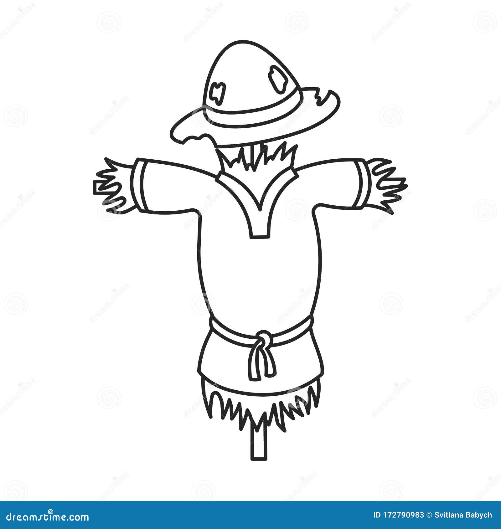 Scarecrow Vector Icon.Outline Vector Icon Isolated on White Background ...