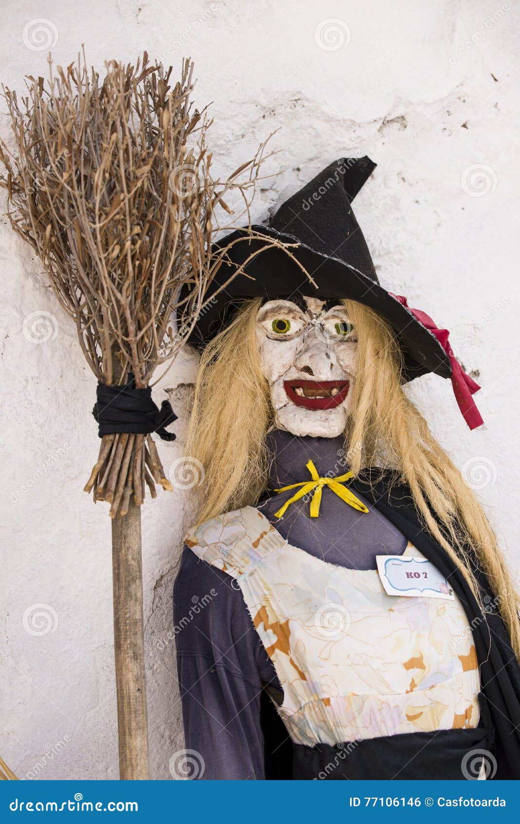 Scarecrow Witch with a Whisk Stock Illustration - Illustration of ...