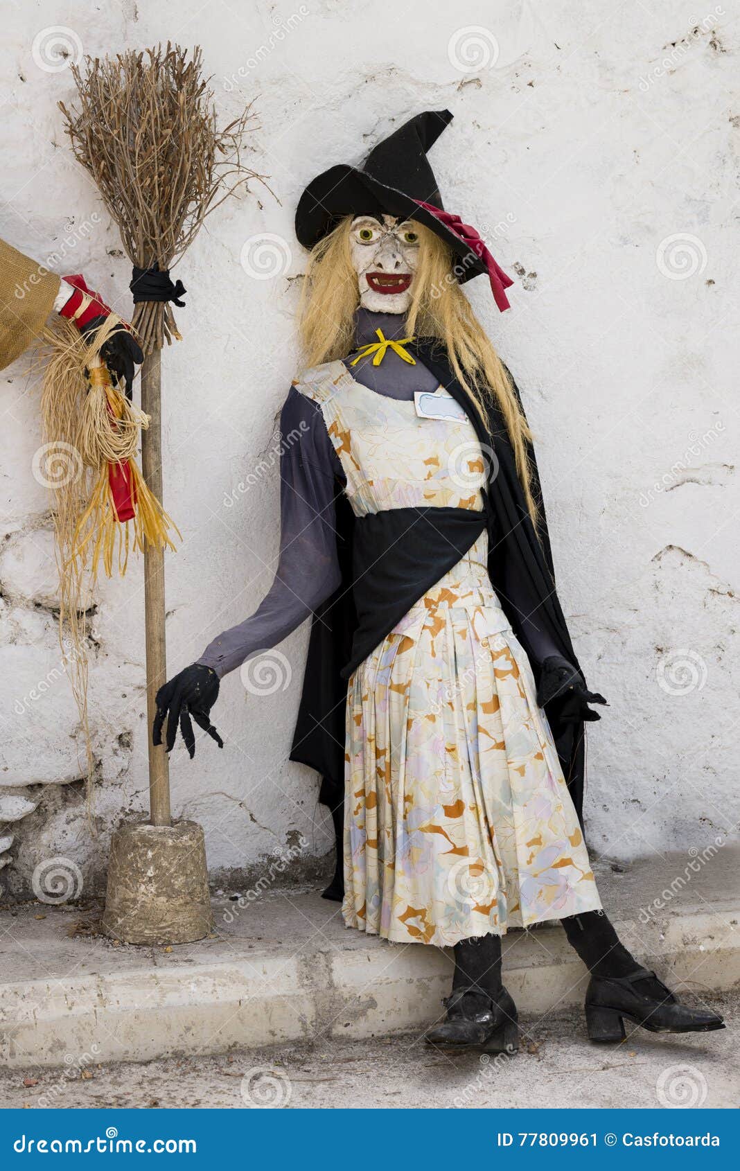 Scarecrow Witch with a Whisk Stock Illustration - Illustration of evil ...