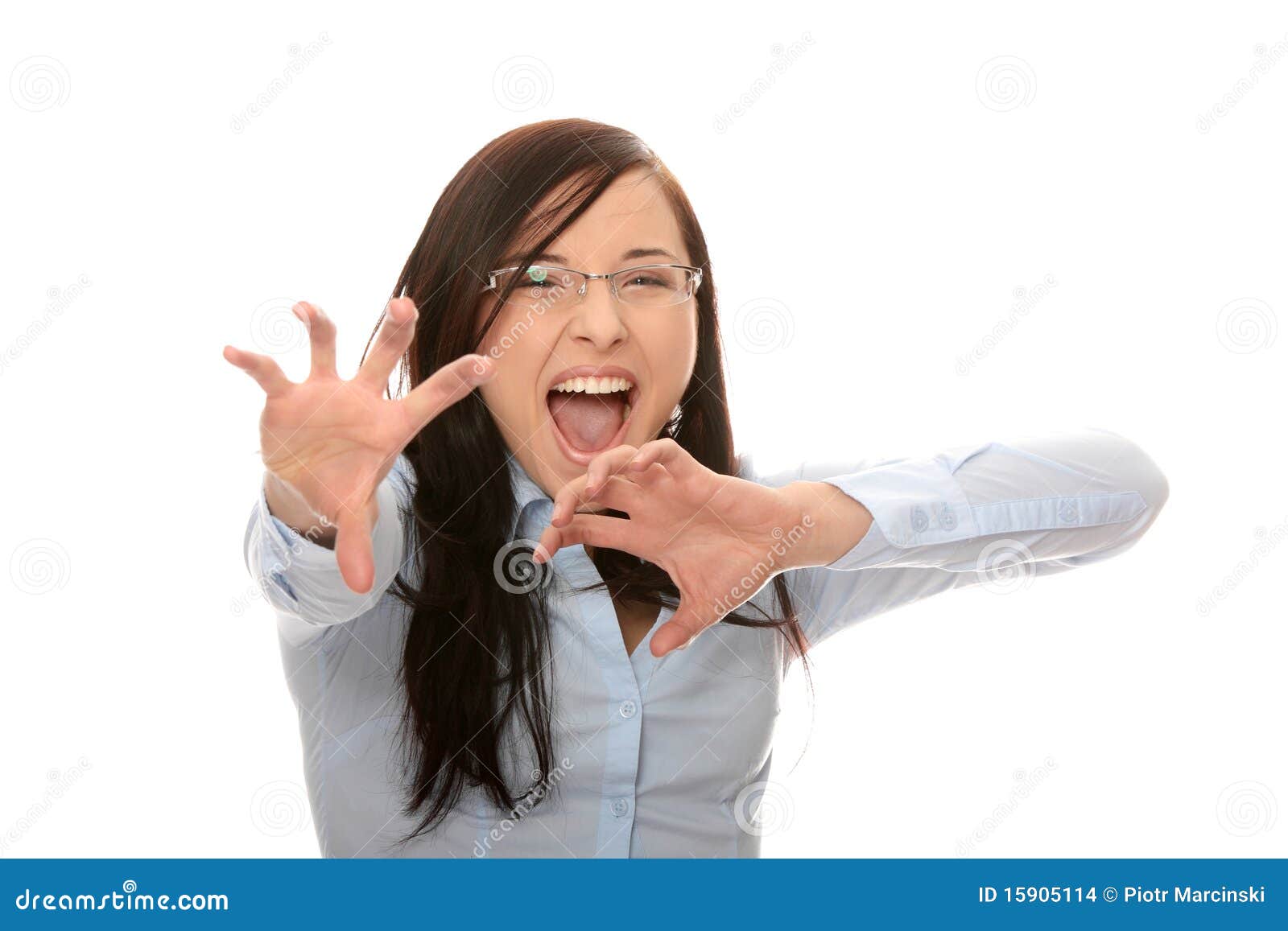 Scared stock photo. Image of female, young, brown, shirt - 15905114