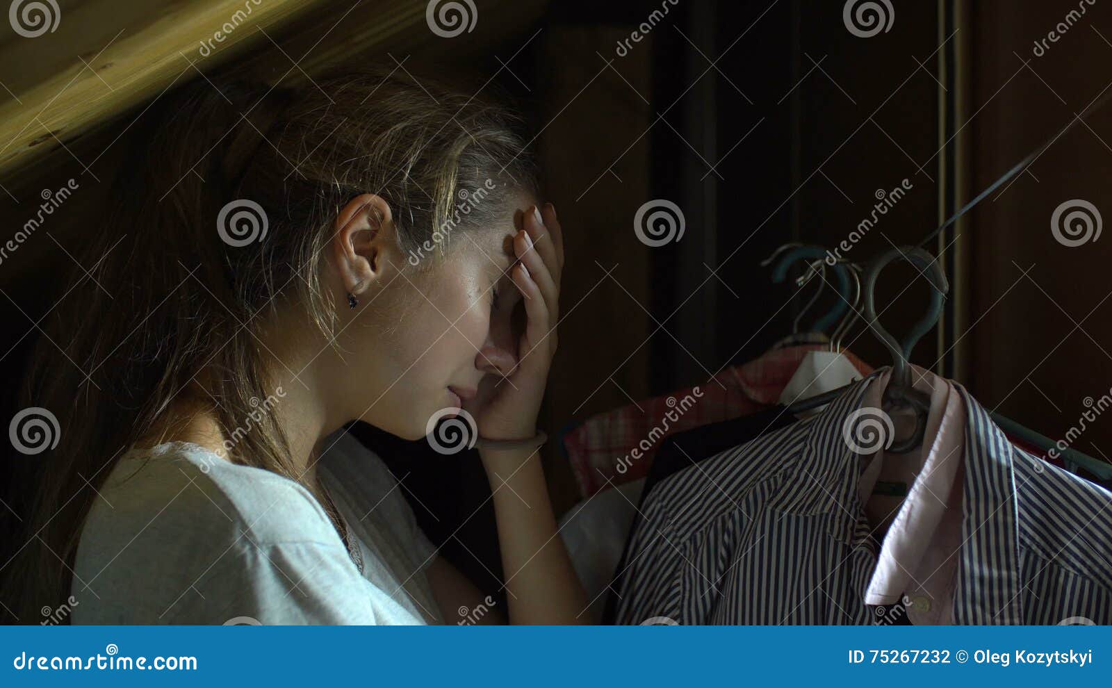 Girl Hiding In The Closet
