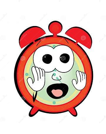 Scared Alarm clock cartoon stock illustration. Illustration of scared ...