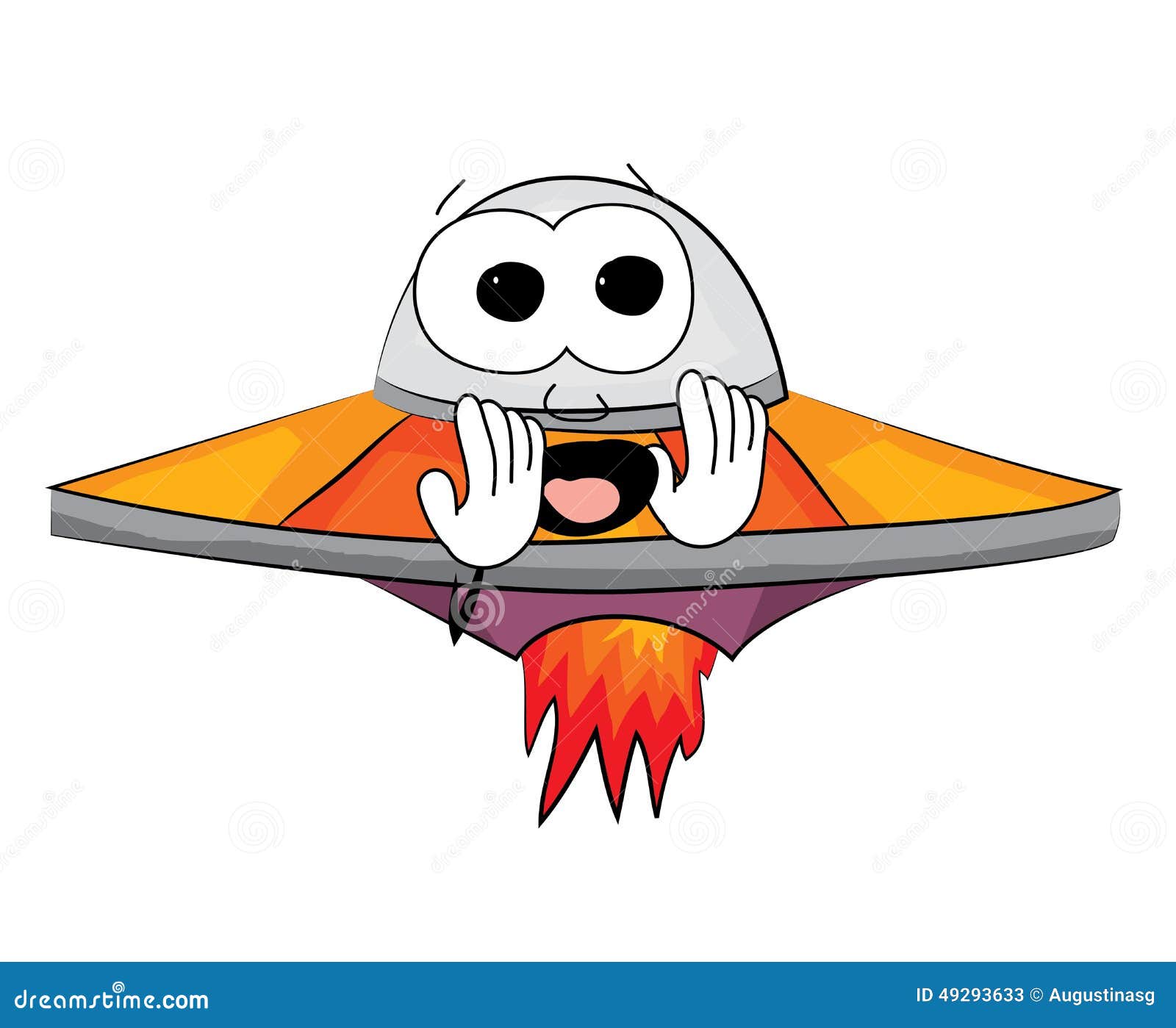 Scared alien ship cartoon stock illustration. Illustration of scared ...