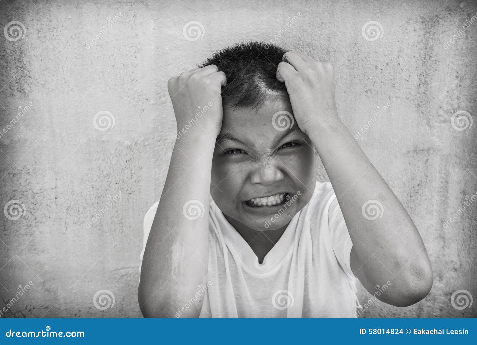 Scared And Alone, Young Asian Child Who Is At High Risk Of Being ...