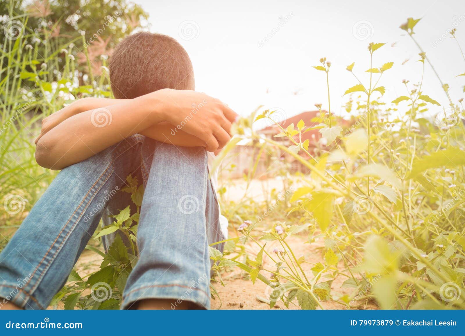 Scared and alone stock image. Image of depressed, desperation - 79973879