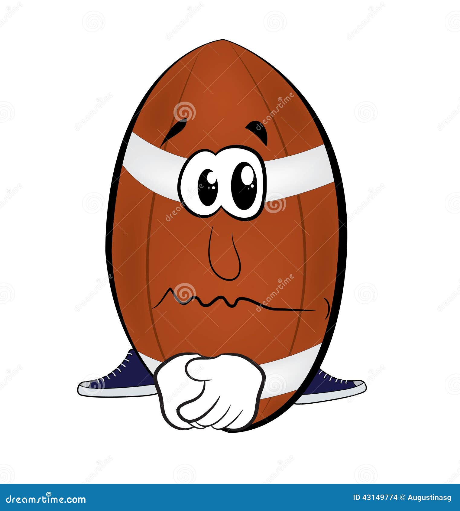Scared American Football Ball Stock Illustration - Illustration of game ...