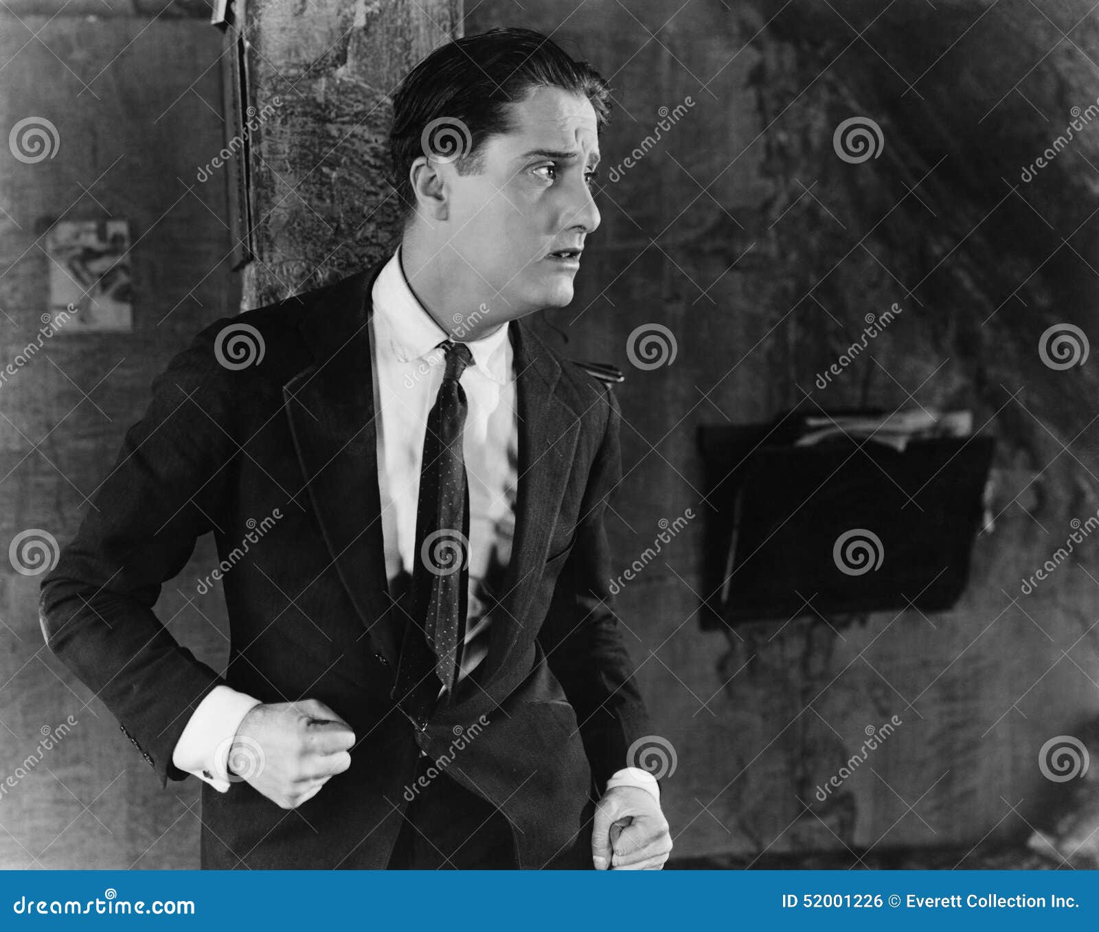 Scared Angry Man with Balled Fists Stock Photo - Image of fashioned ...