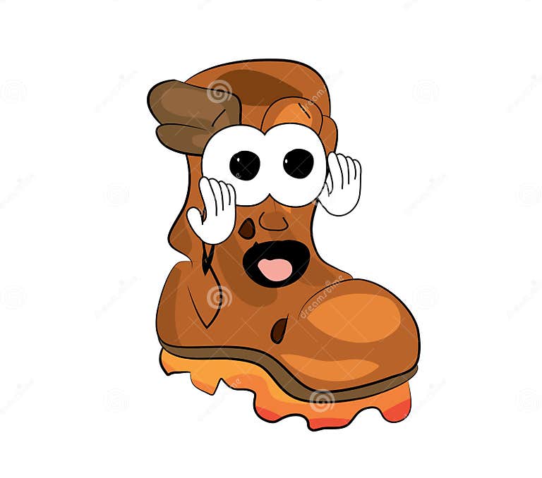 Scared army boot cartoon stock illustration. Illustration of fright ...