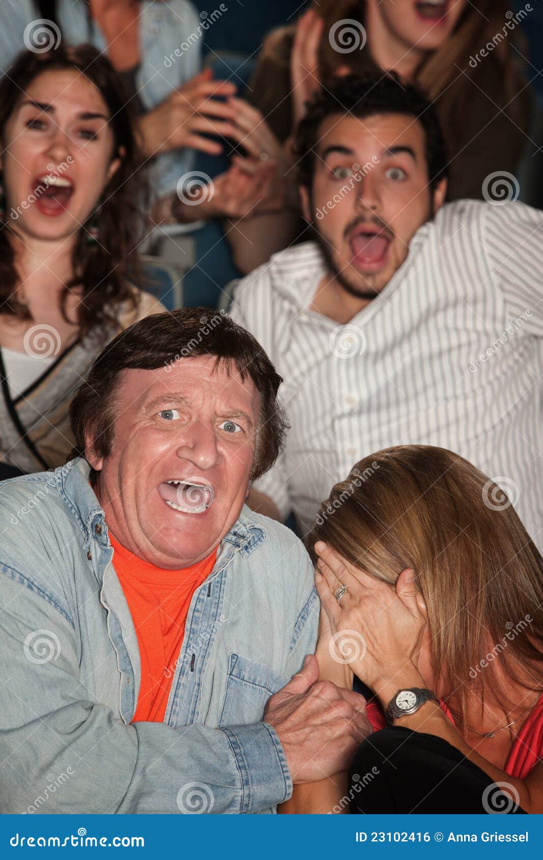 Scared Audience stock photo. Image of people, movie, female - 23102416