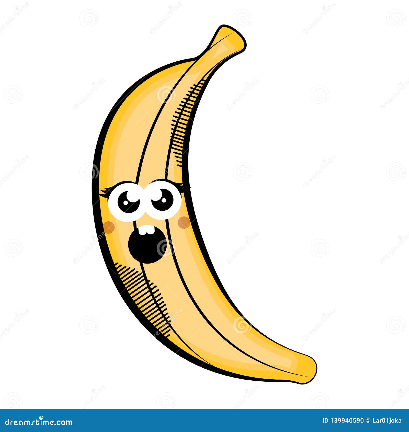 Scared Banana Cartoon. Colored Sketch Stock Vector - Illustration of ...