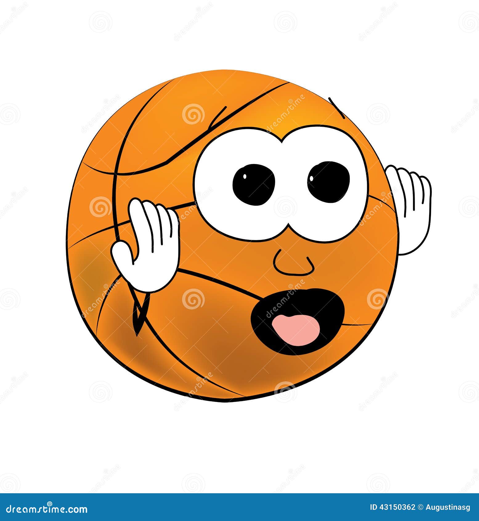 Scared Basketball Ball Cartoon Stock Illustration - Illustration of ...