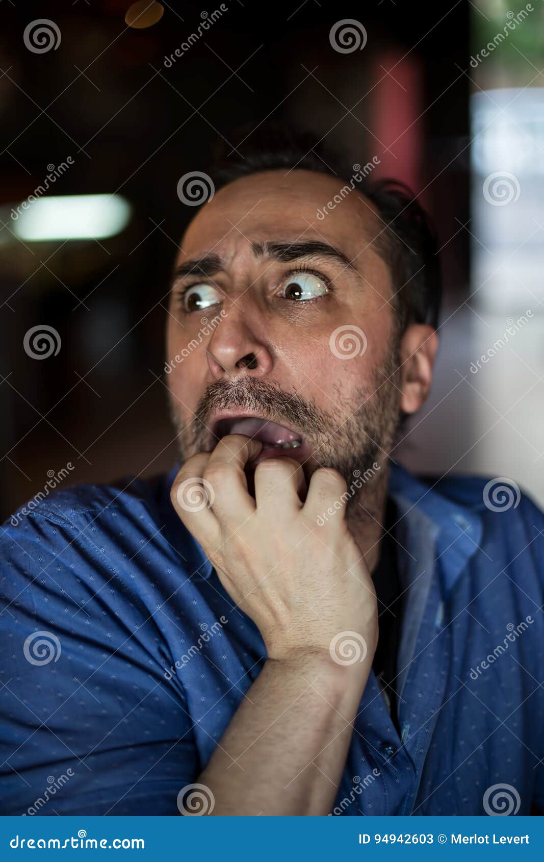 Scared Bearded Man Screaming with Frustration Stock Image - Image of ...