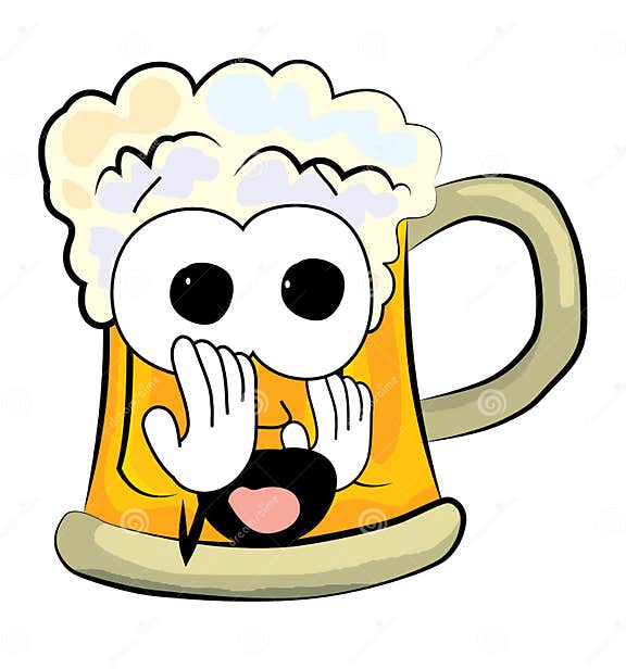 Scared beer cartoon stock illustration. Illustration of fobia - 44059253