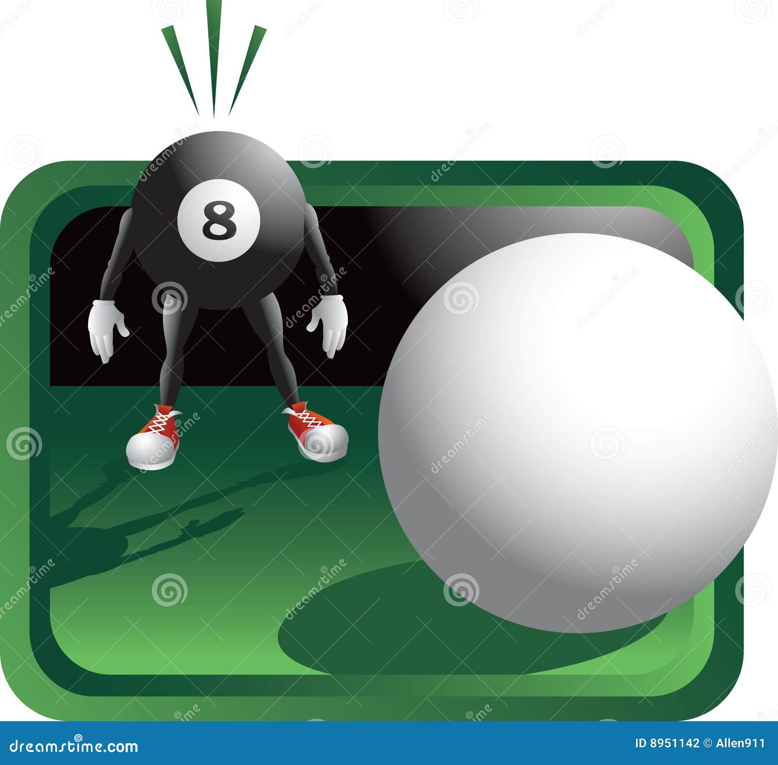 Scared Billiard Ball Cartoon Character Stock Vector - Illustration of ...