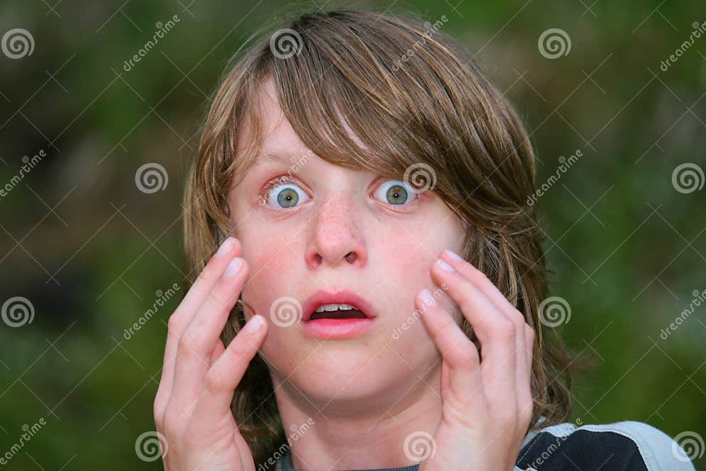 Scared Boy stock photo. Image of surprise, distrust, distant - 13456444
