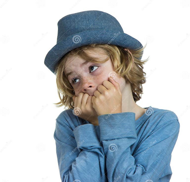 Scared boy child stock photo. Image of blond, face, emotion - 27085120