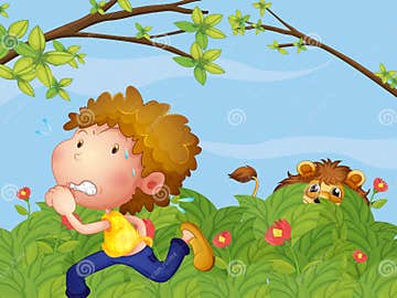 A scared boy running stock vector. Illustration of person - 31791992