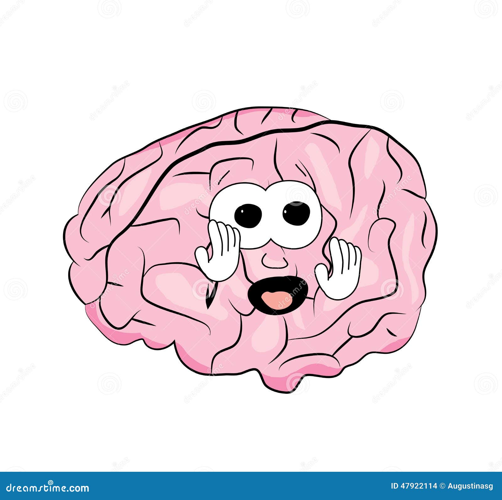 Scared brain cartoon stock illustration. Illustration of vecor - 47922114