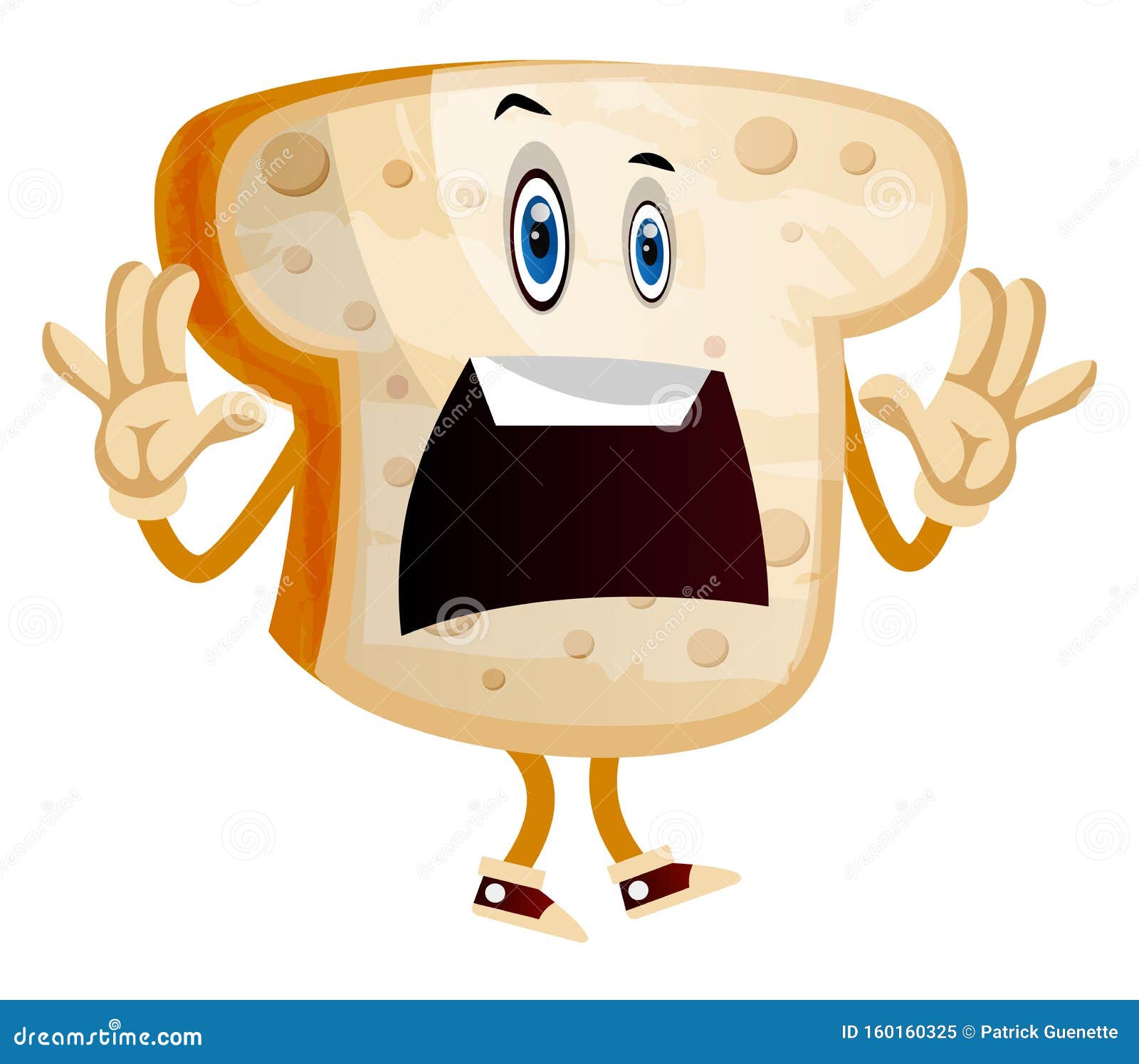 Scared Bread Cartoon Stock Illustration | CartoonDealer.com #49614565