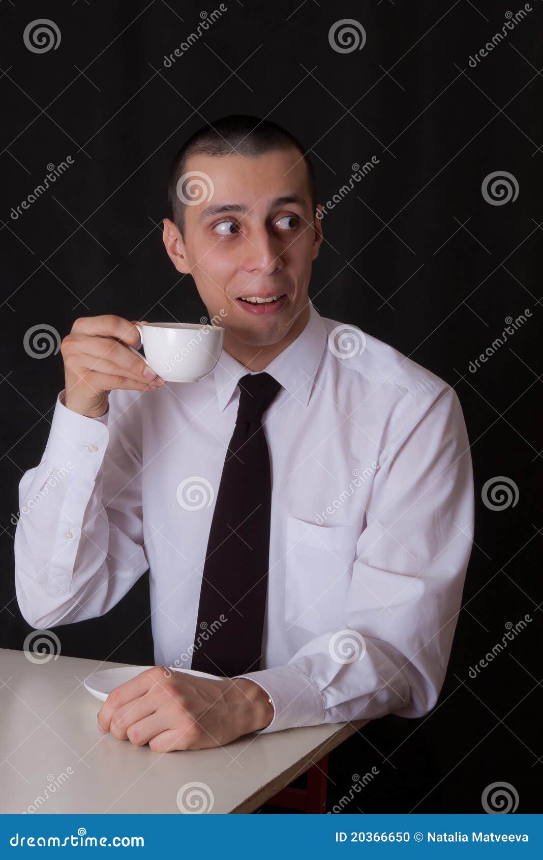 Scared businessman stock photo. Image of coffee, handsome - 20366650