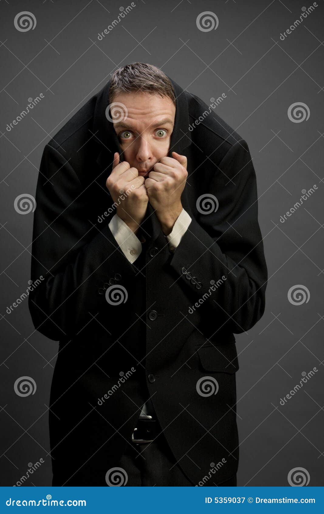 Scared businessman stock image. Image of dark, insane - 5359037