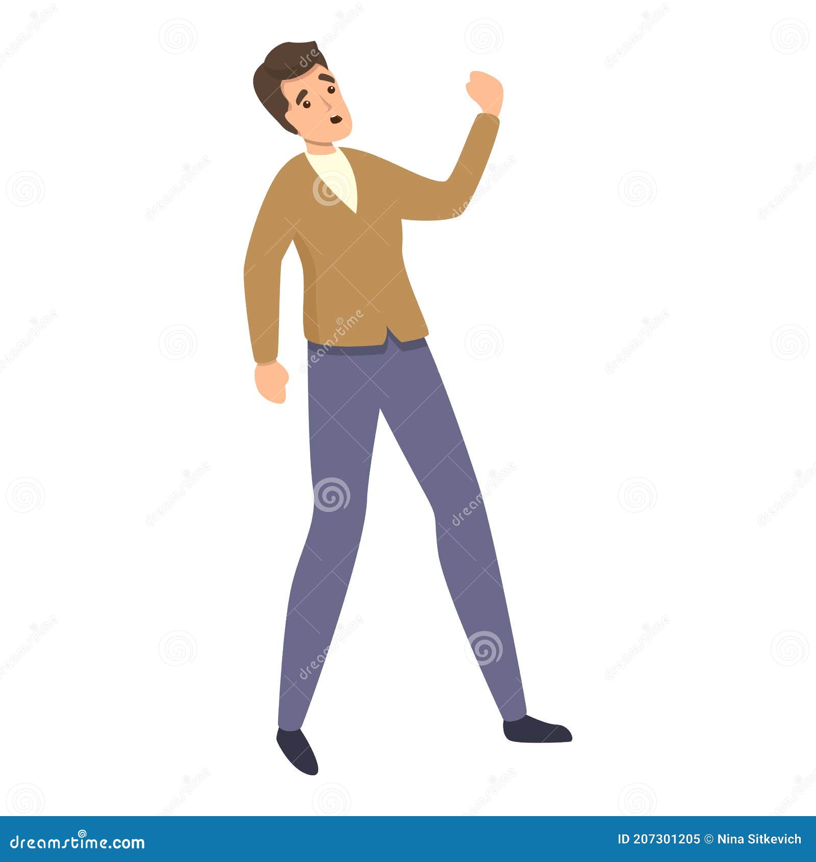 Scared Businessman Icon, Cartoon Style Stock Illustration ...