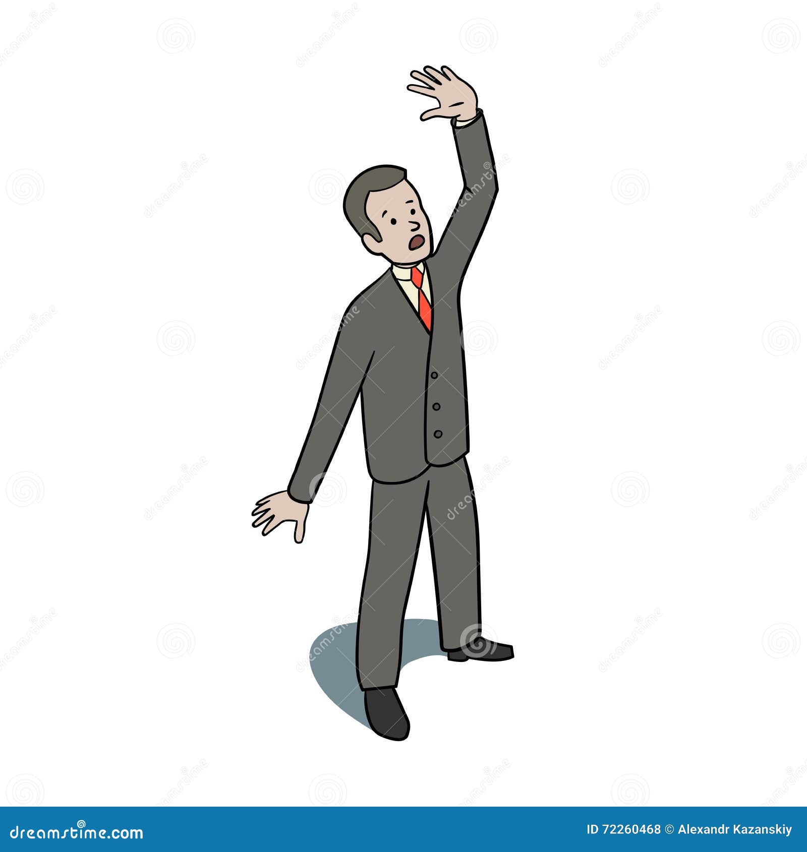 Panicked Businessman Cartoon Hand Drawn Style Flat Vector Design ...